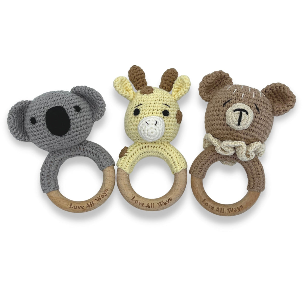 100% Cotton Hand Crochet Baby Rattle - Koala – Love All Ways