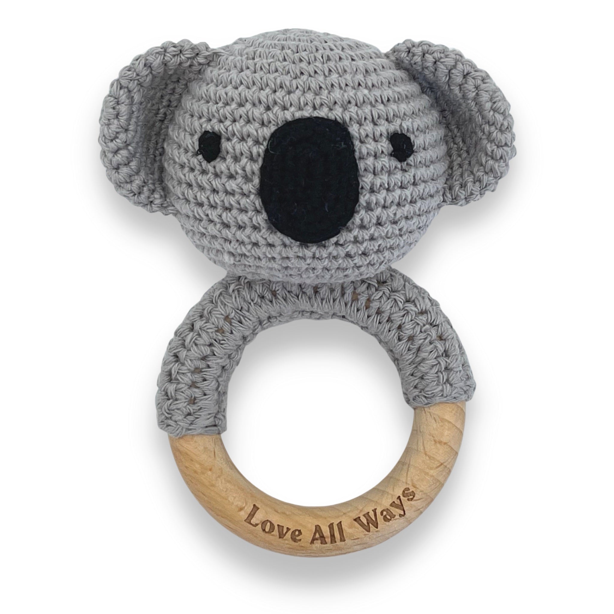 100% Cotton Hand Crochet Baby Rattle - Koala – Love All Ways