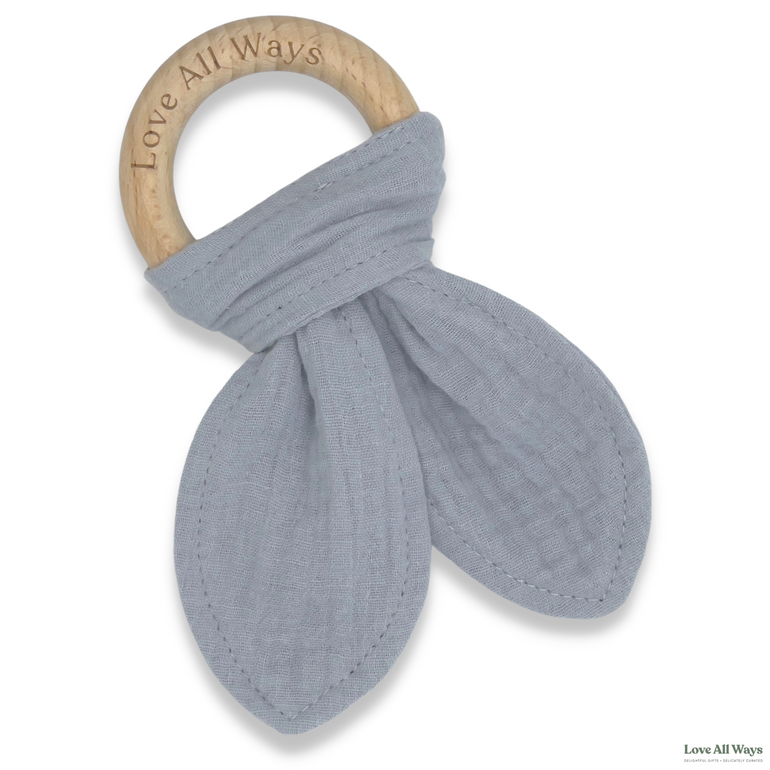 Beechwood Organic Cotton Teether - Dove Grey – Love All Ways